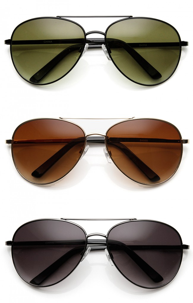 Unisex Round Metal Tear Drop Aviator Sunglasses