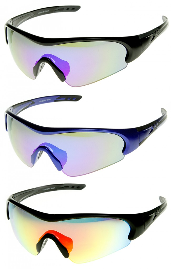 Action Sports TR90 Half Frame Flash Mirror Sports Sunglasses