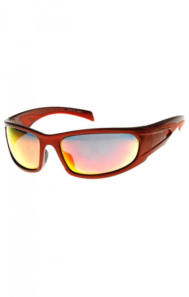 Shatterproof Modified Rectangle Mirror Lens TR-90 Sports Sunglasses
