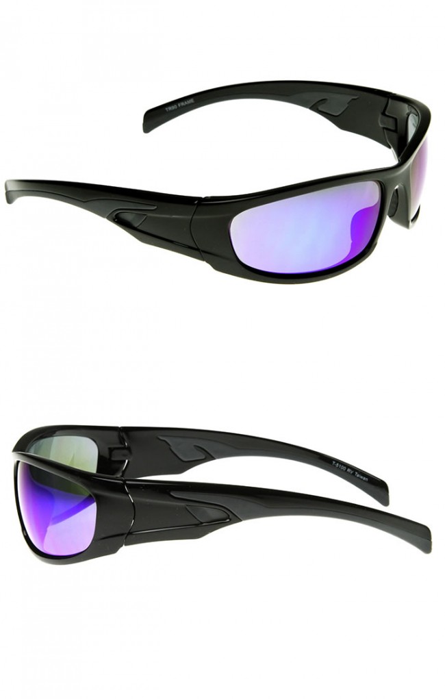 Shatterproof Modified Rectangle Mirror Lens TR-90 Sports Sunglasses