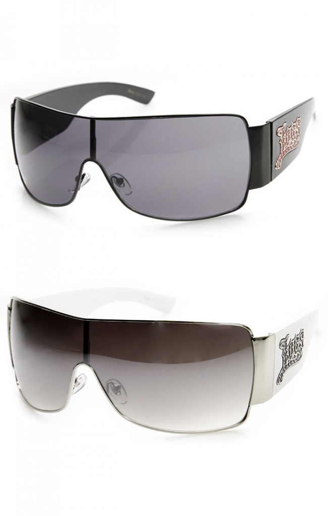 Locs Hardcore Shades Large Oversized Shield Lens Thug Gangsta Sunglasses