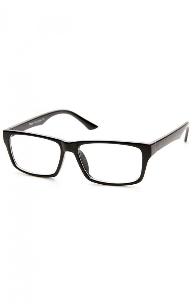 Modern Fashion Basic Mod Rectangular Clear Lens Glasses