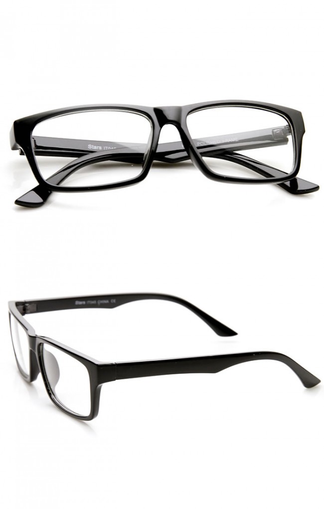 Modern Fashion Basic Mod Rectangular Clear Lens Glasses
