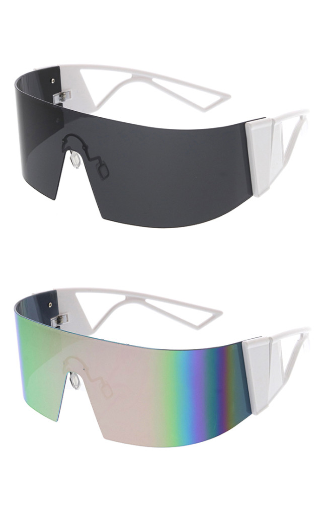 Wraparound Cyberpunk Mirrored Lens Shield Wholesale Sunglasses