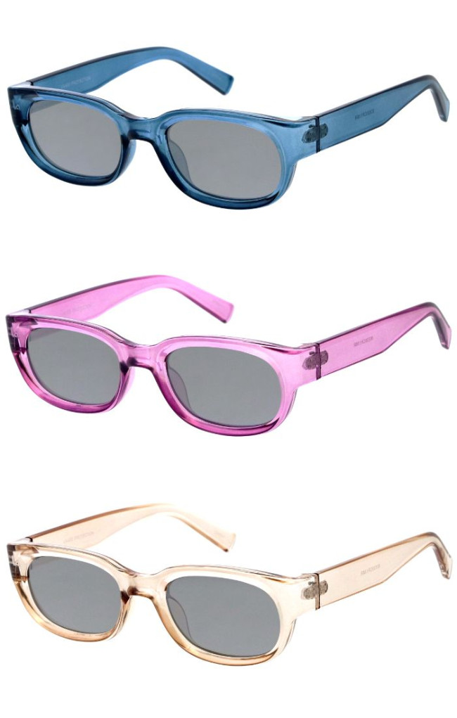 Sleek Beveled Crystal Translucent Frame Sunken Mirrored Lens Oval Horn ...
