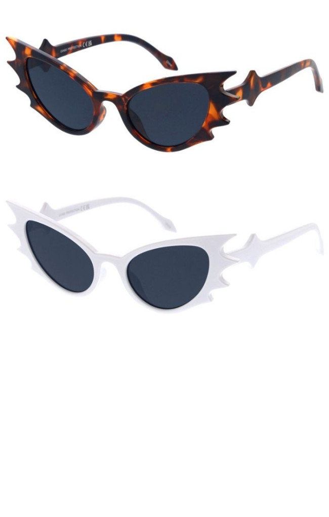 Fun Spiky Arm Shape Bat Wing Cat Eye Style Novelty Wholesale Sunglasses